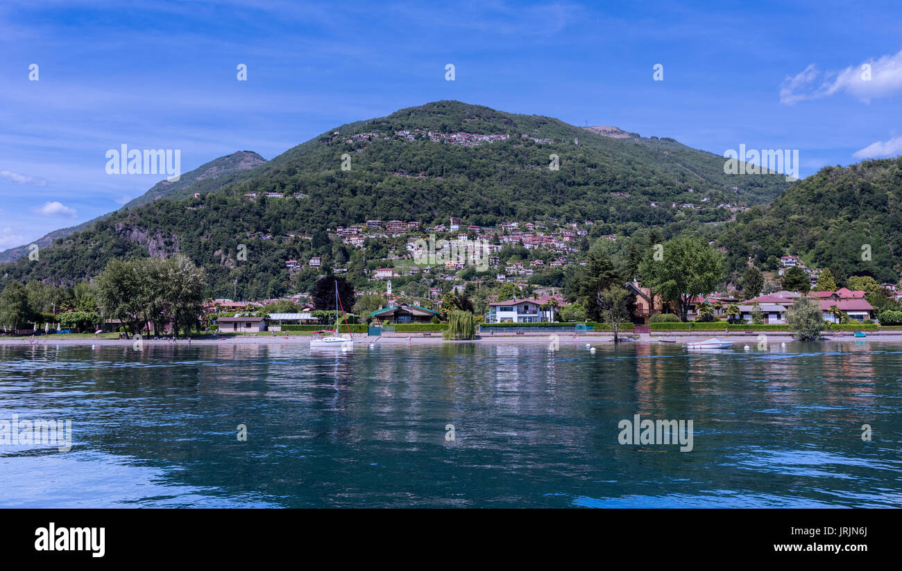 The bathing beach of Maccagno on Lake Maggiore - Maccagno, Lake ...