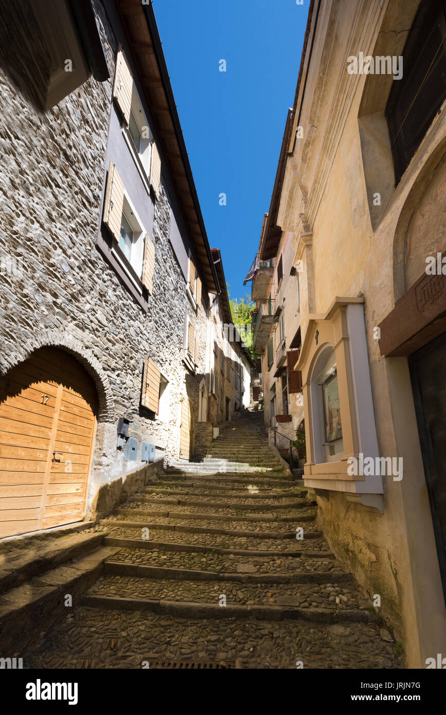 A street in the old town of Maccagno on Lake Maggiore - Maccagno, Lake ...