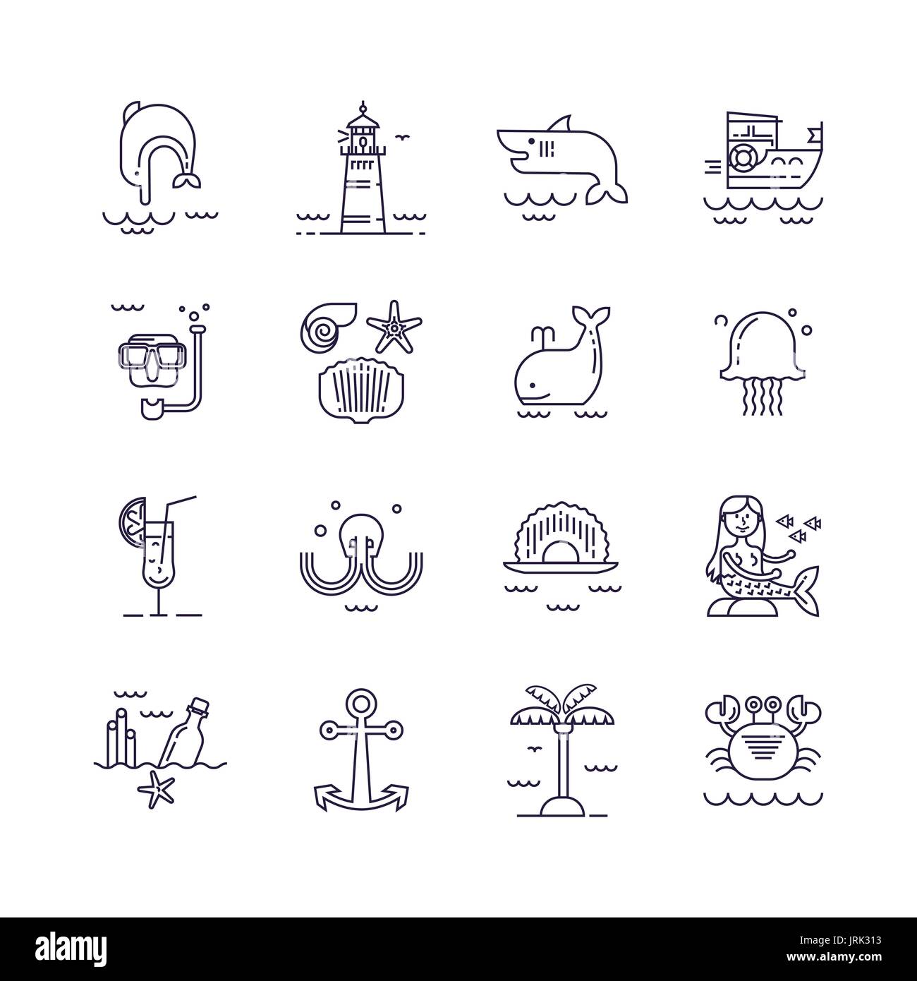 Set ocean sea underwater Stock Vector Images - Alamy