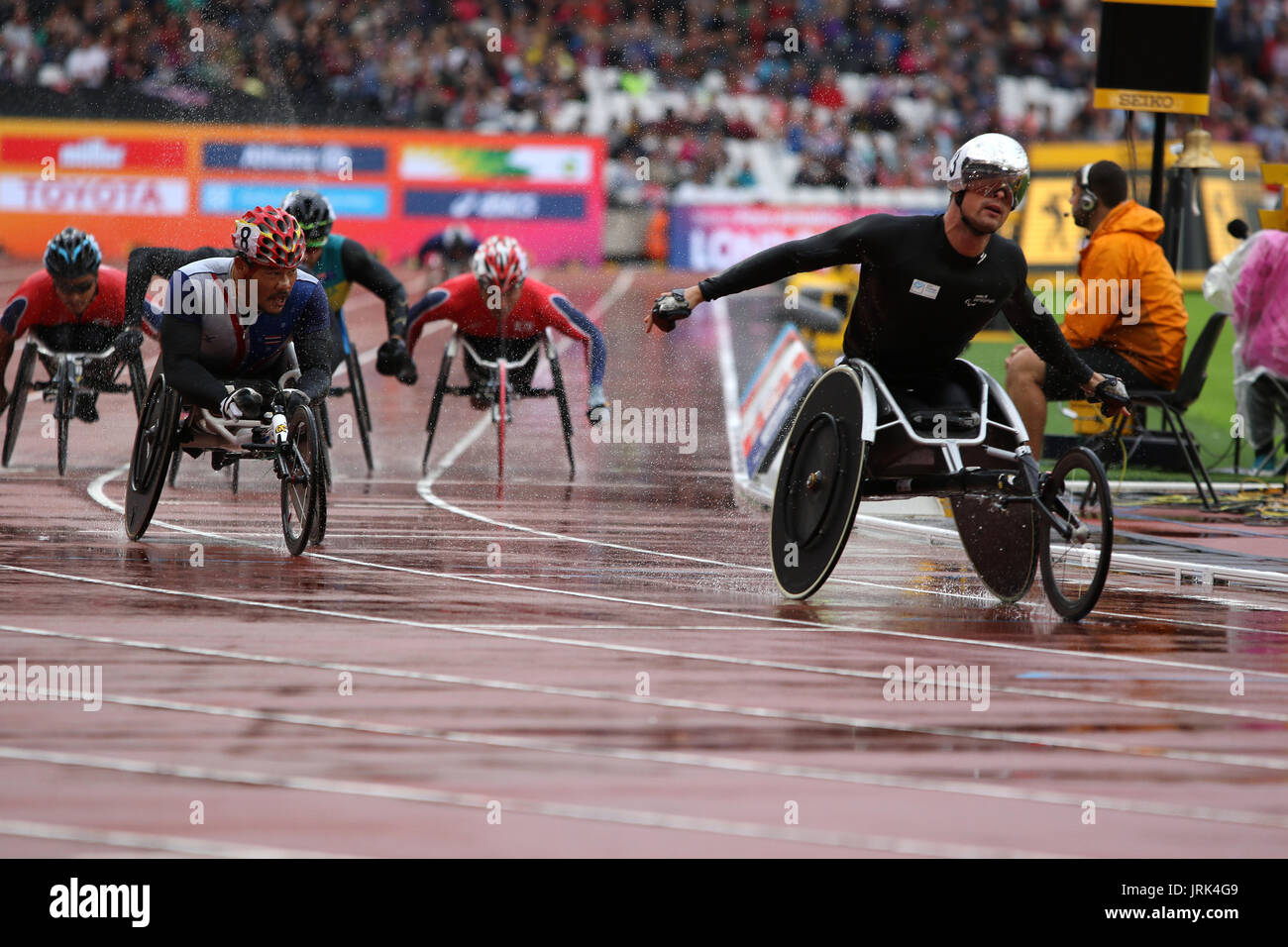 Marcel HUG of Switzerland celebrates winning gold in the final of the ...