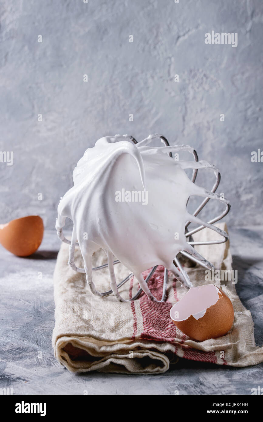 Process of cooking meringue Stock Photo - Alamy