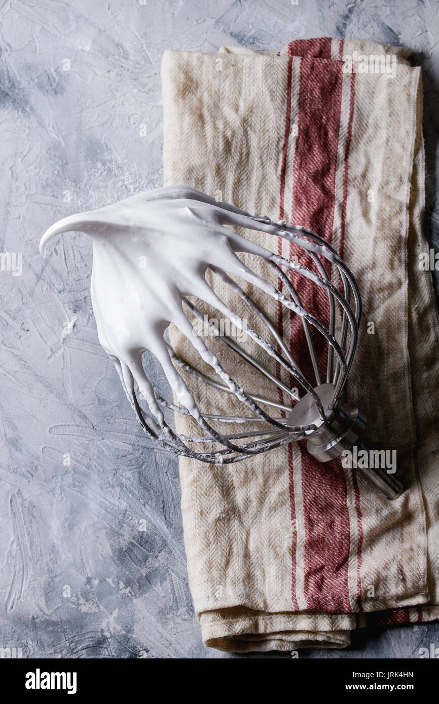 Process of cooking meringue Stock Photo - Alamy