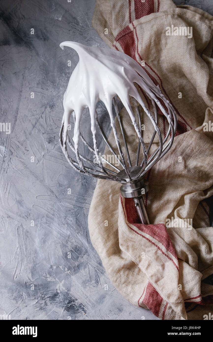 Process of cooking meringue Stock Photo - Alamy