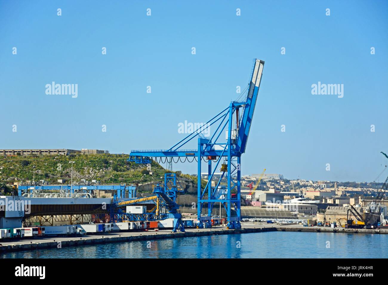 View of the docks with buildings to the rear, Paola, Malta, Europe ...