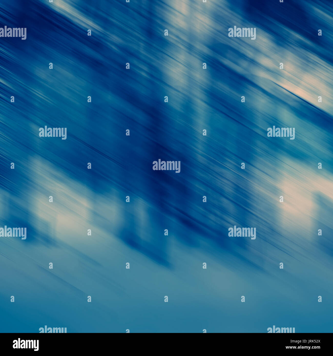 Abstract composition of spots and lines in blue tonality, blurred ...