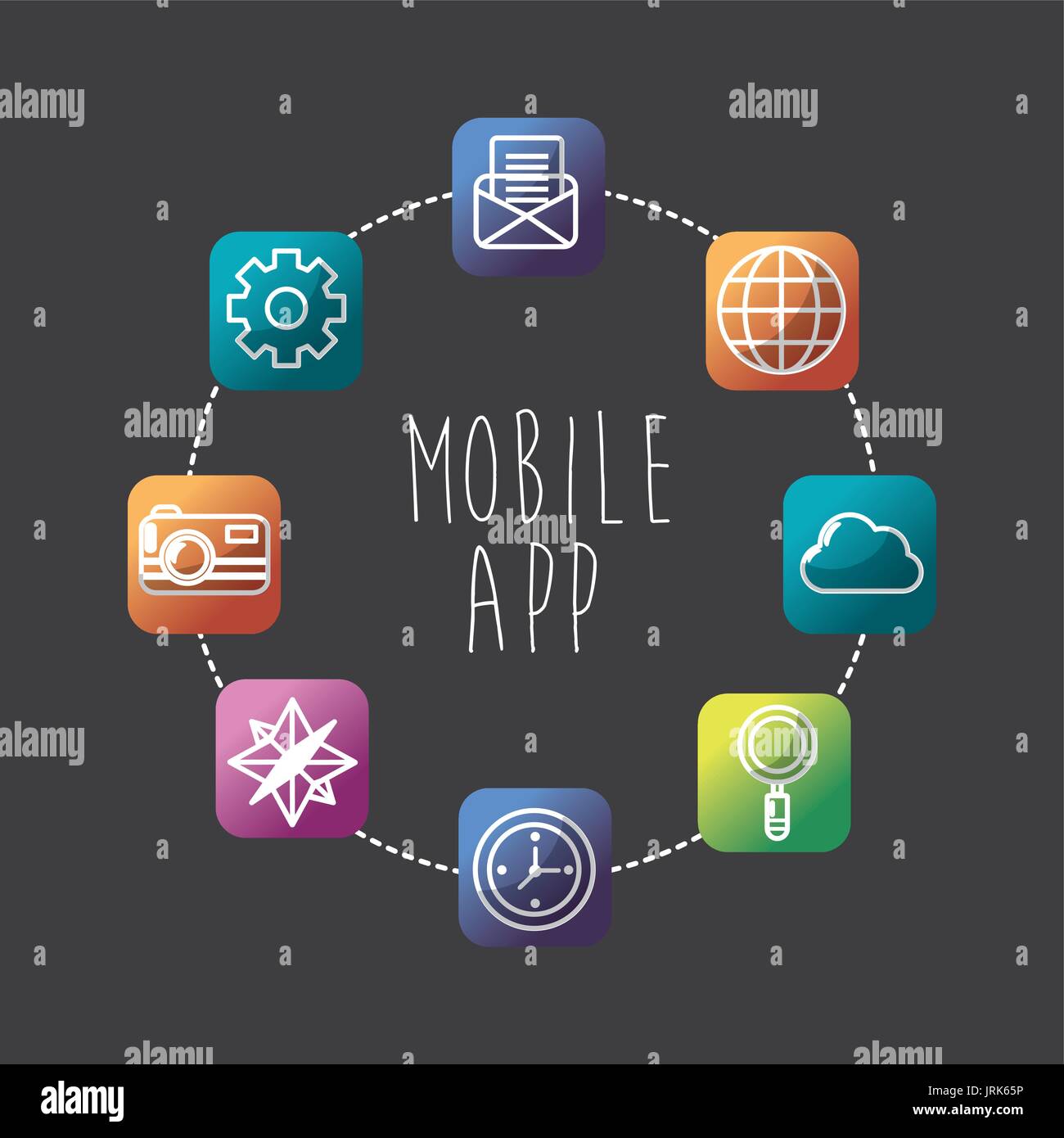 technology apps connection media server Stock Vector Image & Art - Alamy