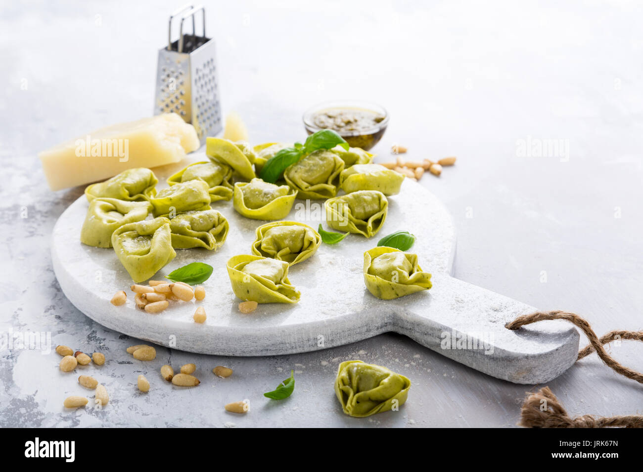Homemade raw Italian tortelloni Stock Photo - Alamy