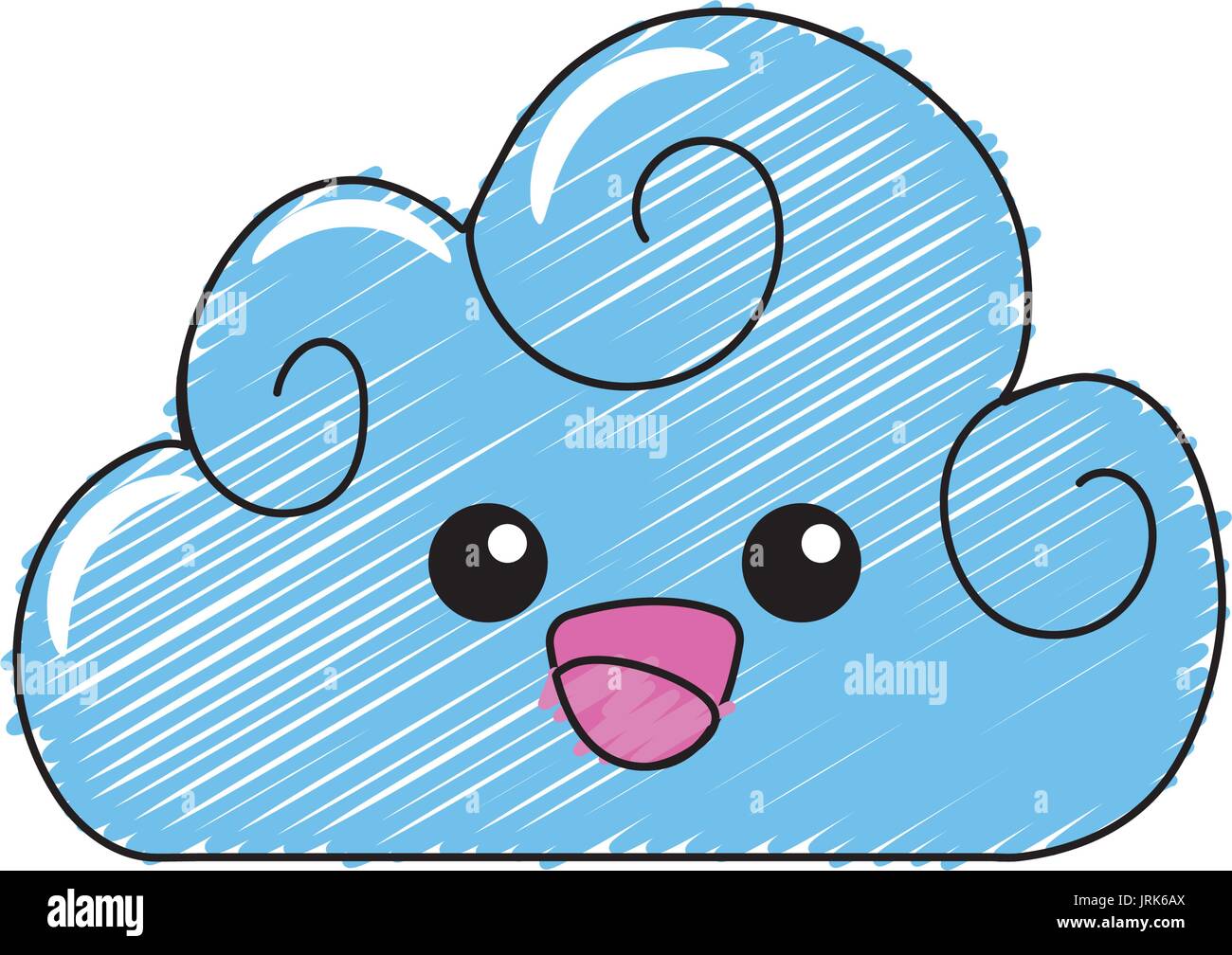 kawaii cute happy cloud weather Stock Vector Image & Art - Alamy