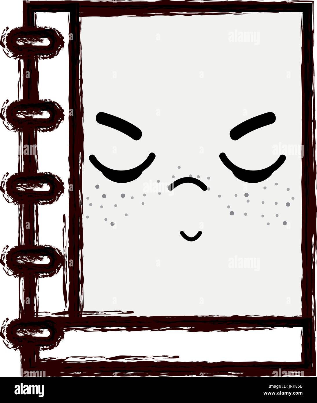 line kawaii cute angry notebook tool Stock Vector Image & Art - Alamy