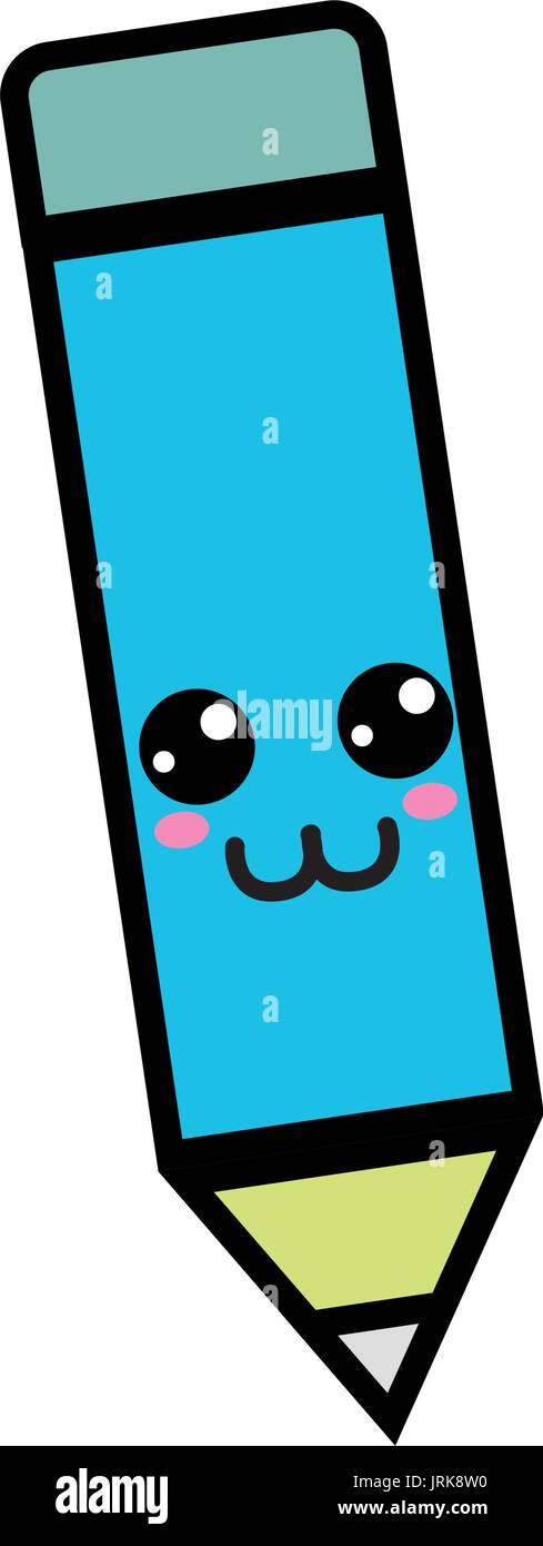 kawaii cute happy pencil tool Stock Vector Image & Art - Alamy