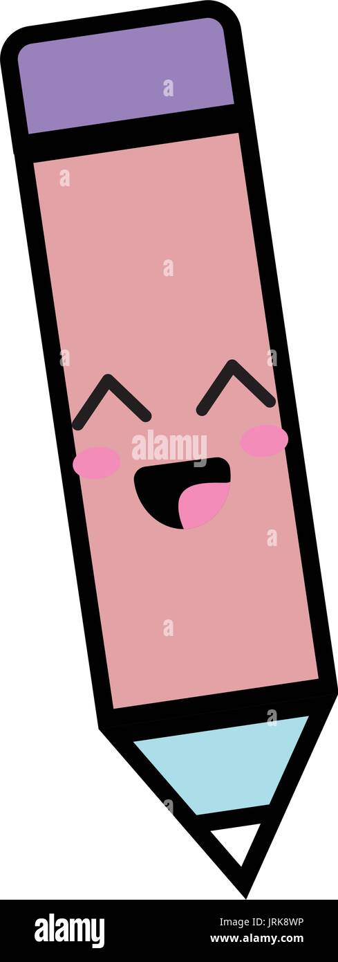 kawaii cute happy pencil tool Stock Vector Image & Art - Alamy