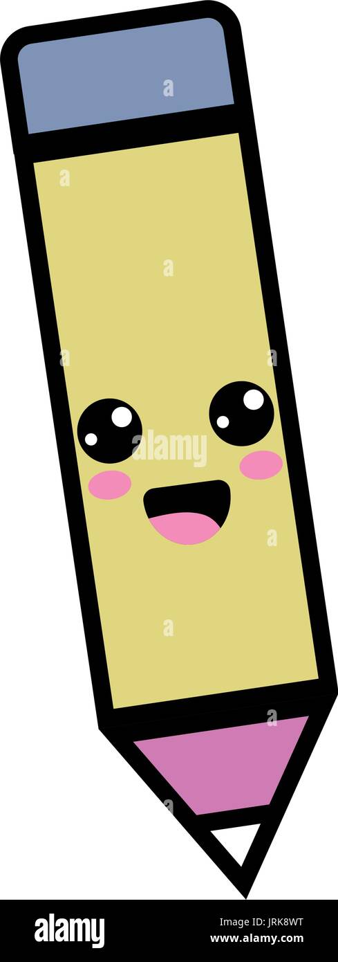 kawaii cute happy pencil tool Stock Vector Image & Art - Alamy