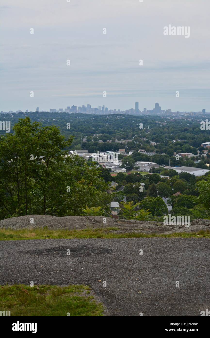 The iconic Boston "City Upon A Hill" skyline in Massachusetts Stock ...