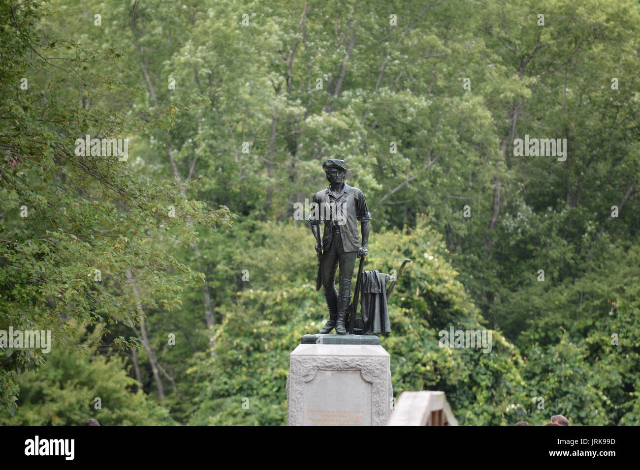 The iconic Minuteman Statue at Old North Bridge in Concord ...
