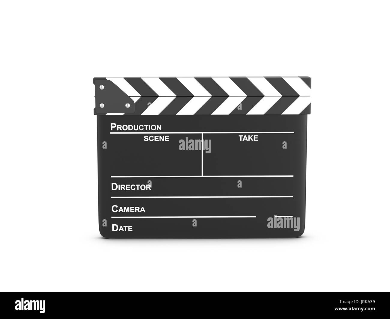 Clapper board on a white background. 3d illustration Stock Photo - Alamy