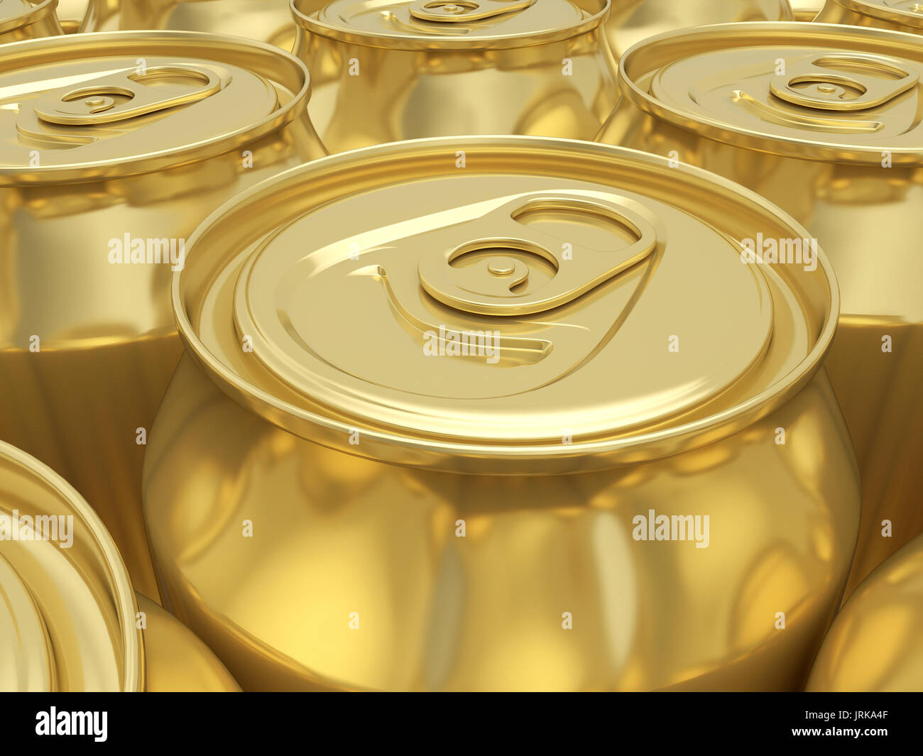 Gold drink cans close up background. 3D illustration Stock Photo - Alamy