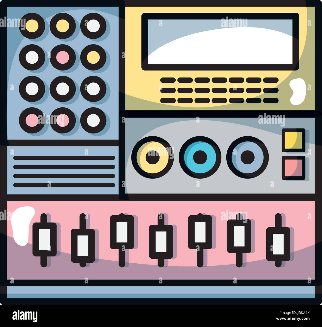electronic audio console to play music performer Stock Vector Image ...