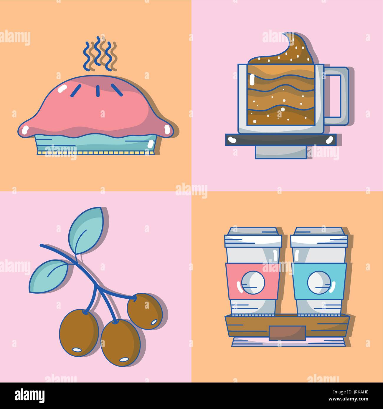 set delicious coffe with differents taste Stock Vector Image & Art - Alamy