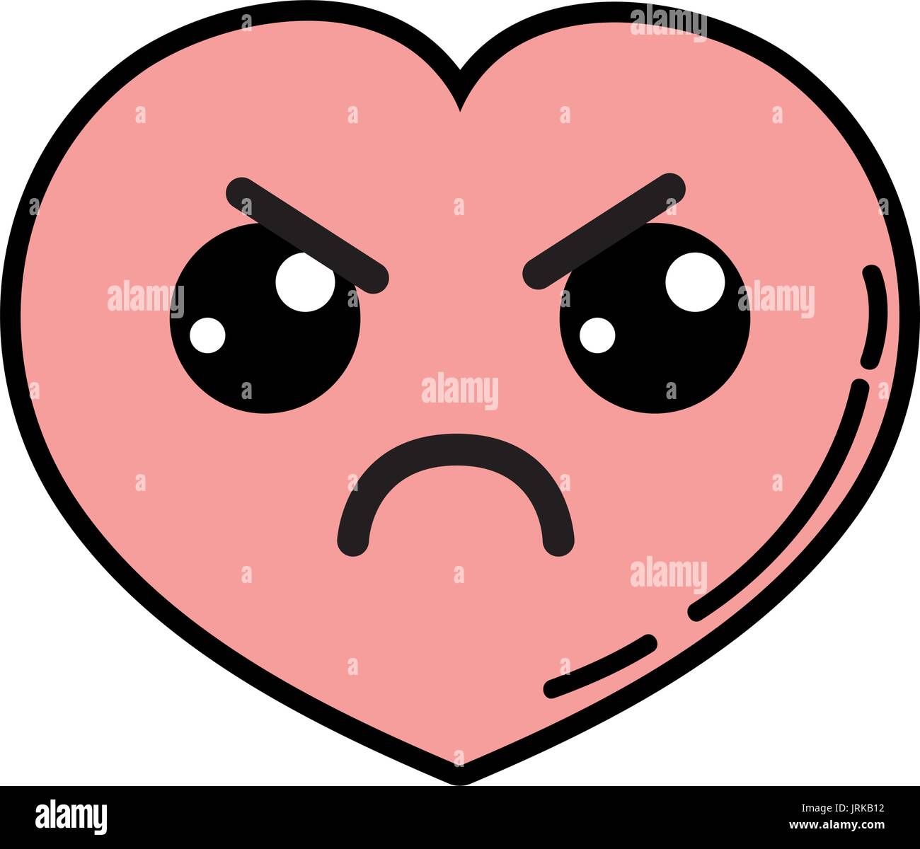 kawaii cute angry heart love Stock Vector Image & Art - Alamy