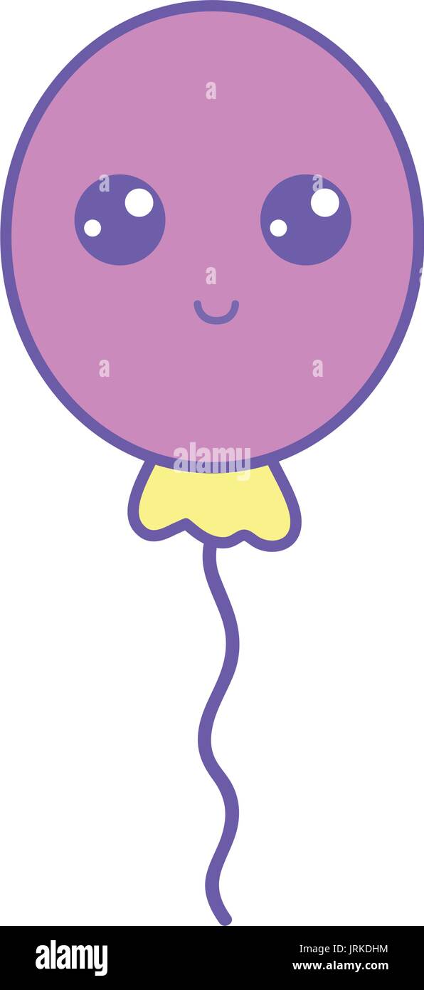 line kawaii cute happy balloon design Stock Vector Image & Art - Alamy
