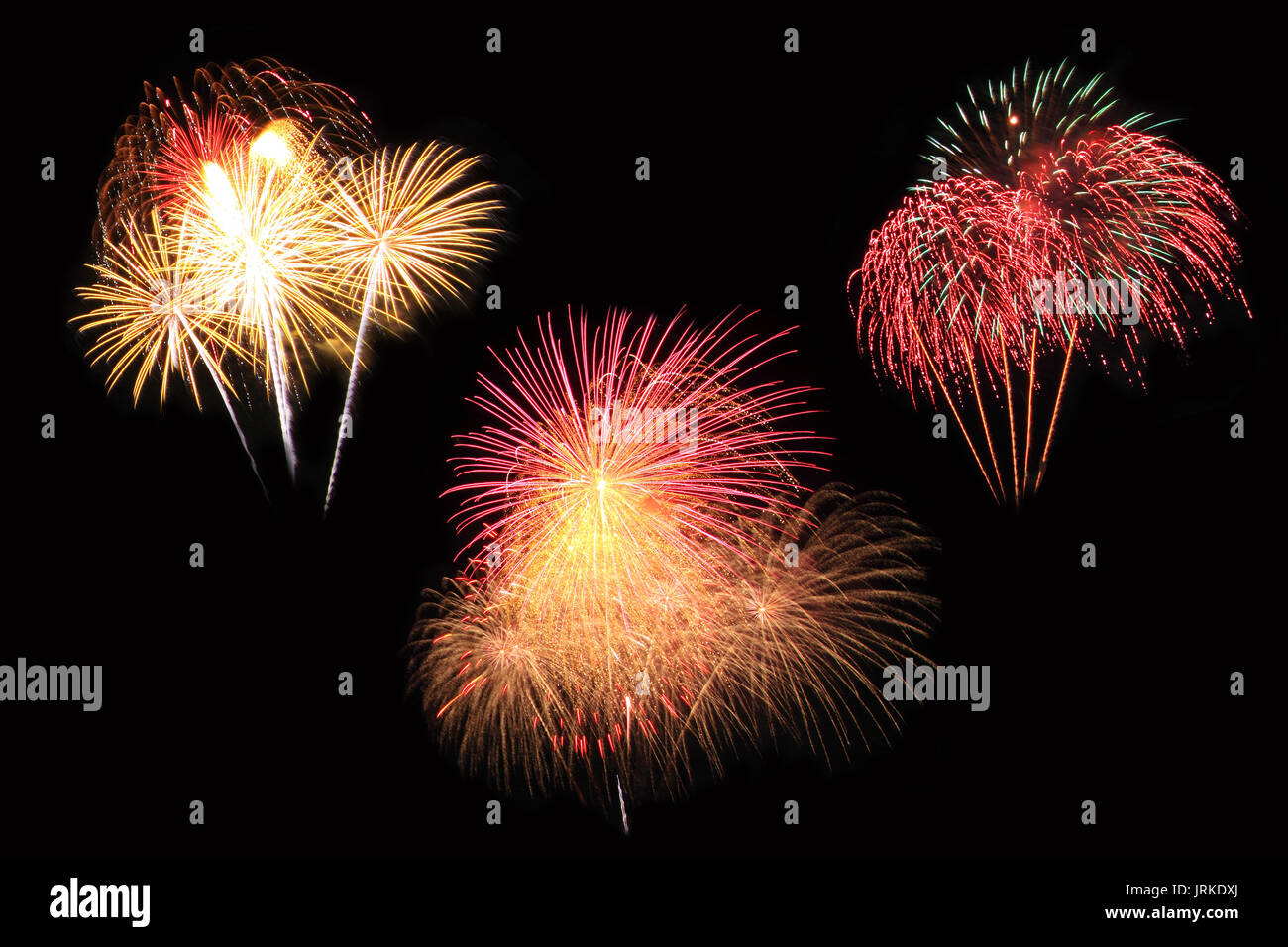 Fireworks on black background Stock Photo - Alamy