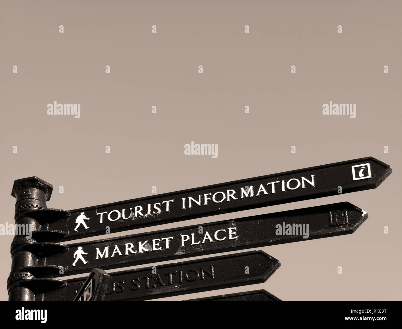 Old fashion tourist information sign for visitors to the city Stock ...