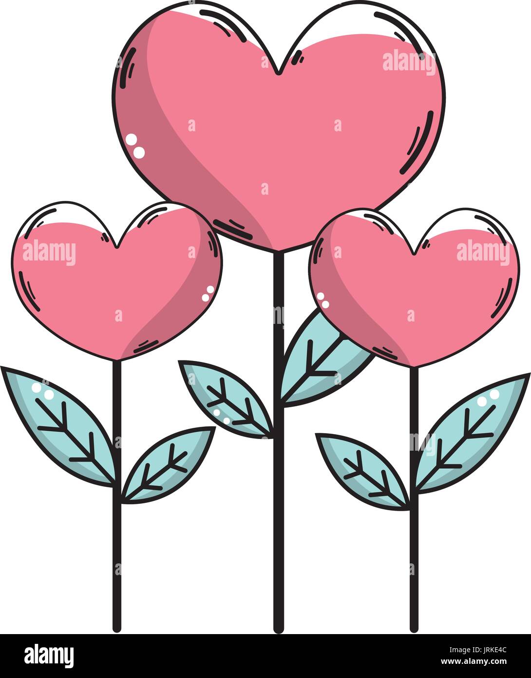 beauty heart plants with leaves design Stock Vector Image & Art - Alamy