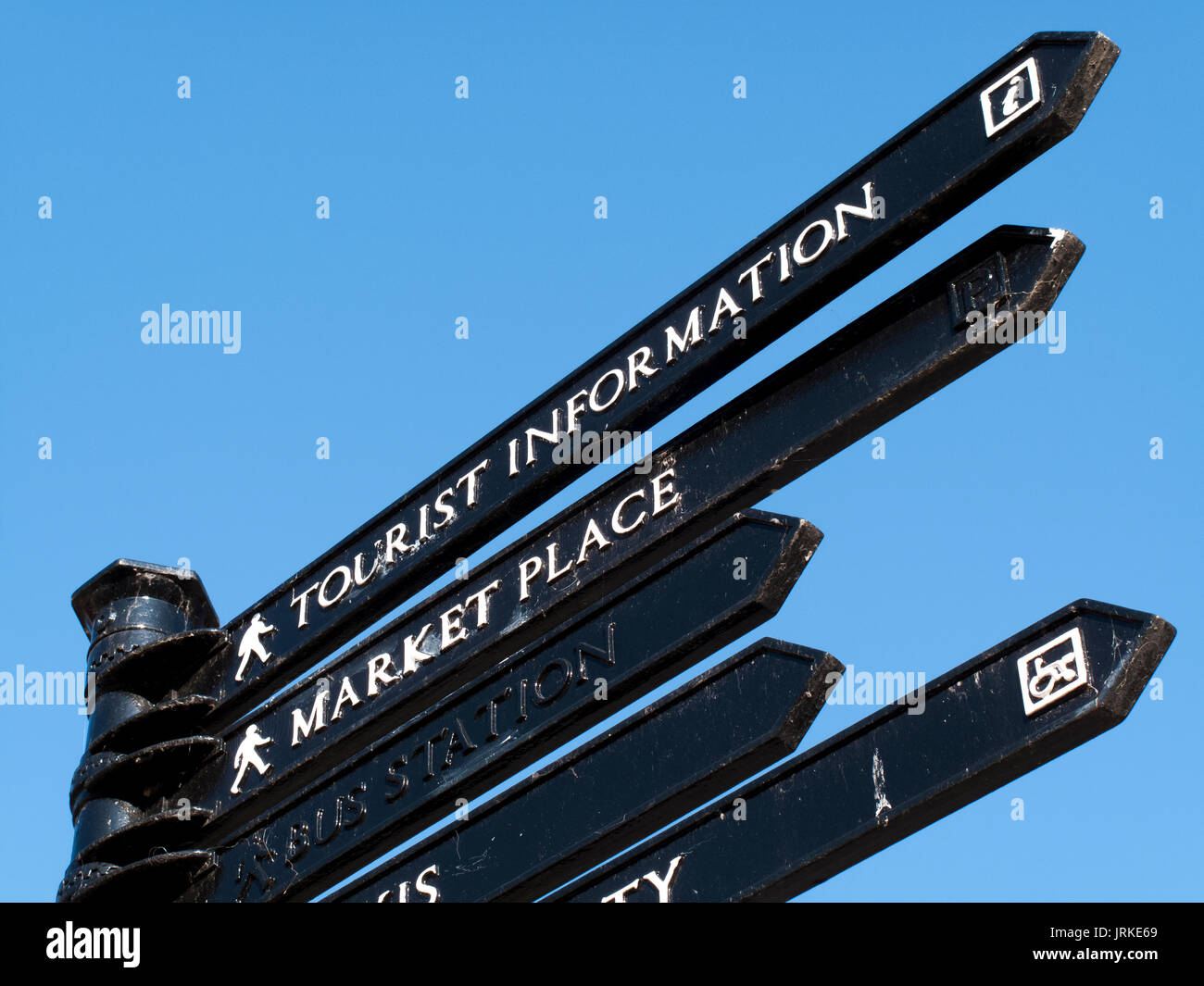 Old fashion tourist information sign for visitors to the city Stock ...