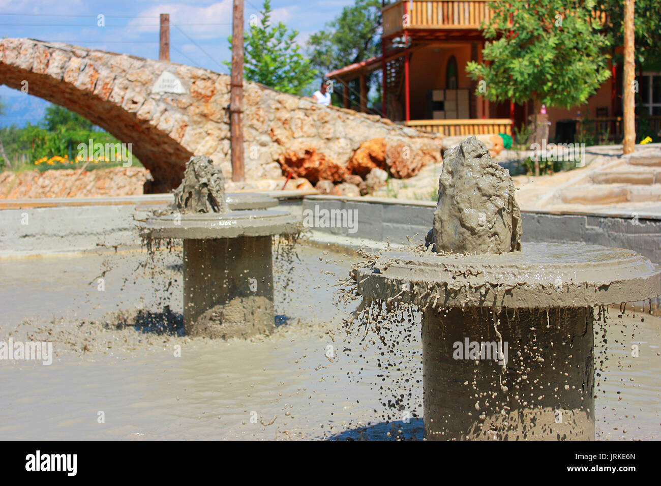 Therapeutic mud, mud pool in Antalya Stock Photo - Alamy