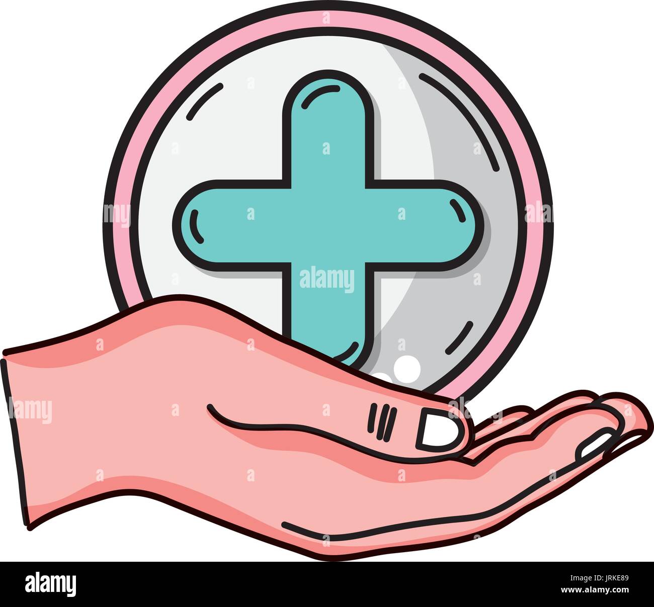 hand with cross medicine symbol to help the people Stock Vector Image ...