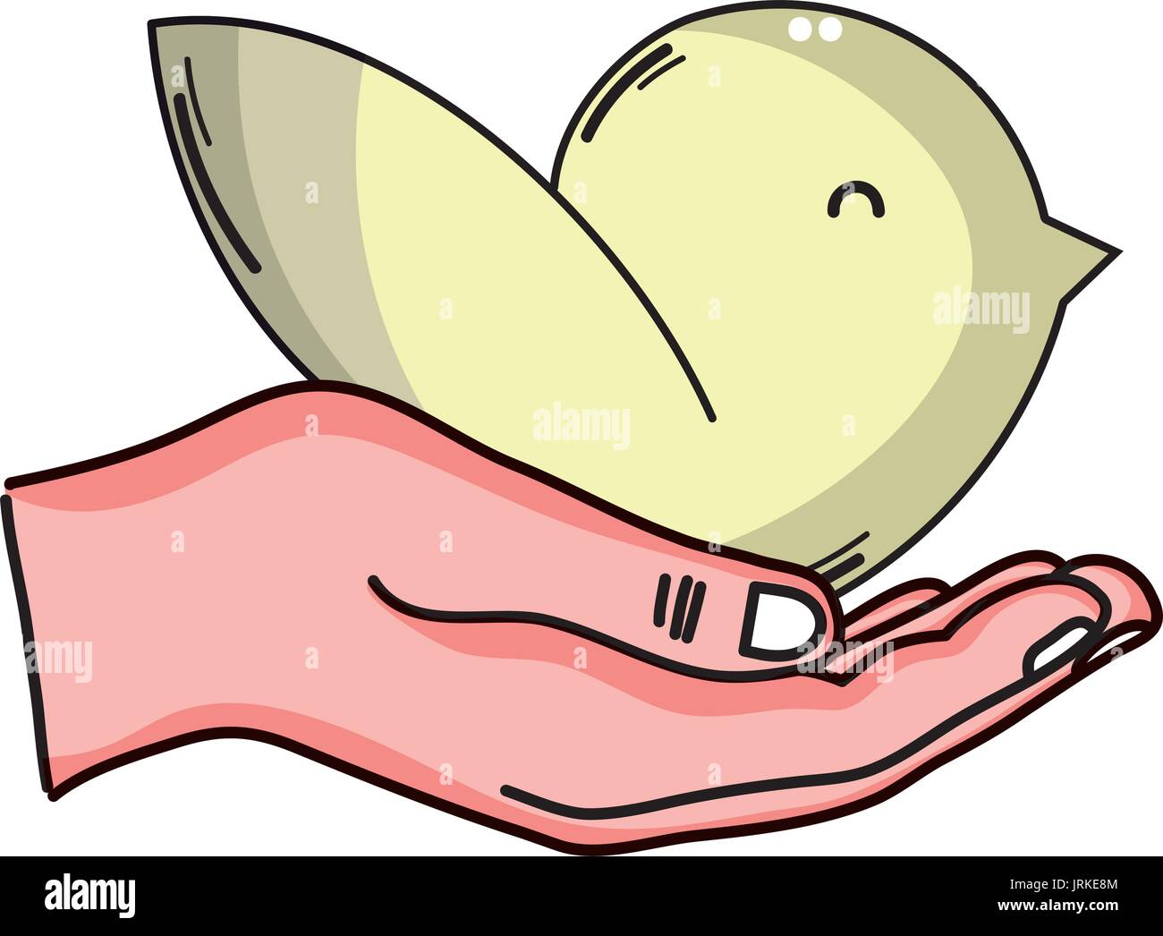 hand with natural bird dove animal with wing Stock Vector Image & Art ...