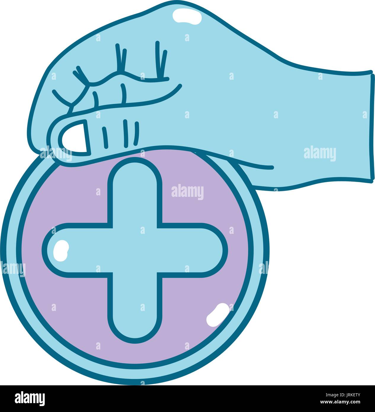 hand with cross medicine symbol to help the people Stock Vector Image ...
