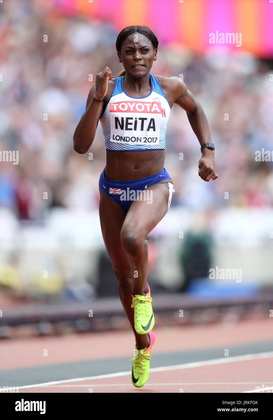 Great Britain's Daryll Neita in the 100m Women's heat six during day ...