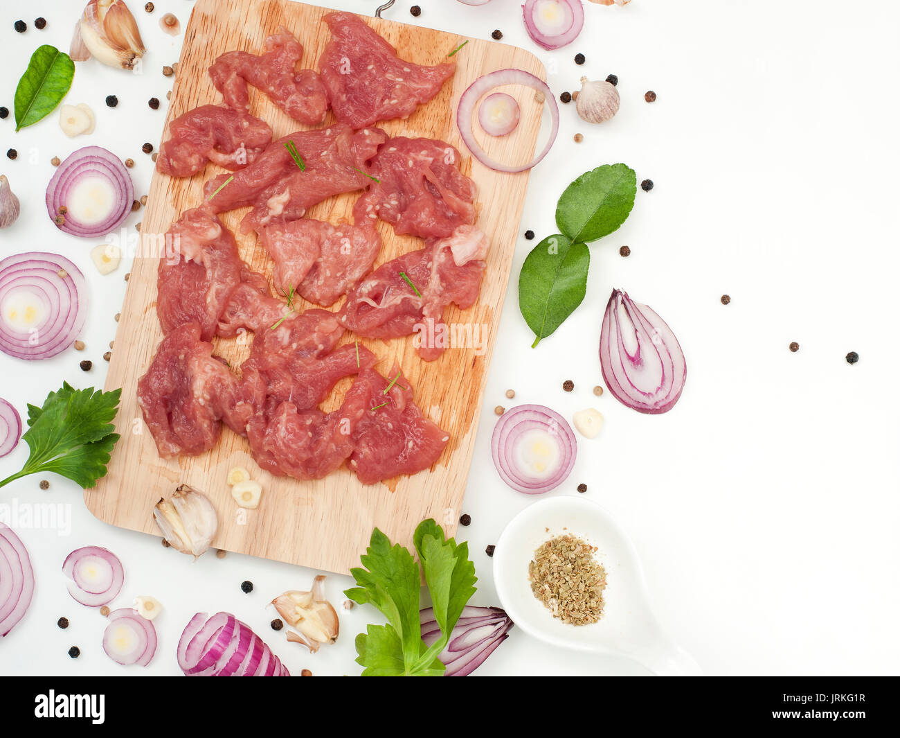 Herb marinated pork with sesame delicious and fragrance asian food ...