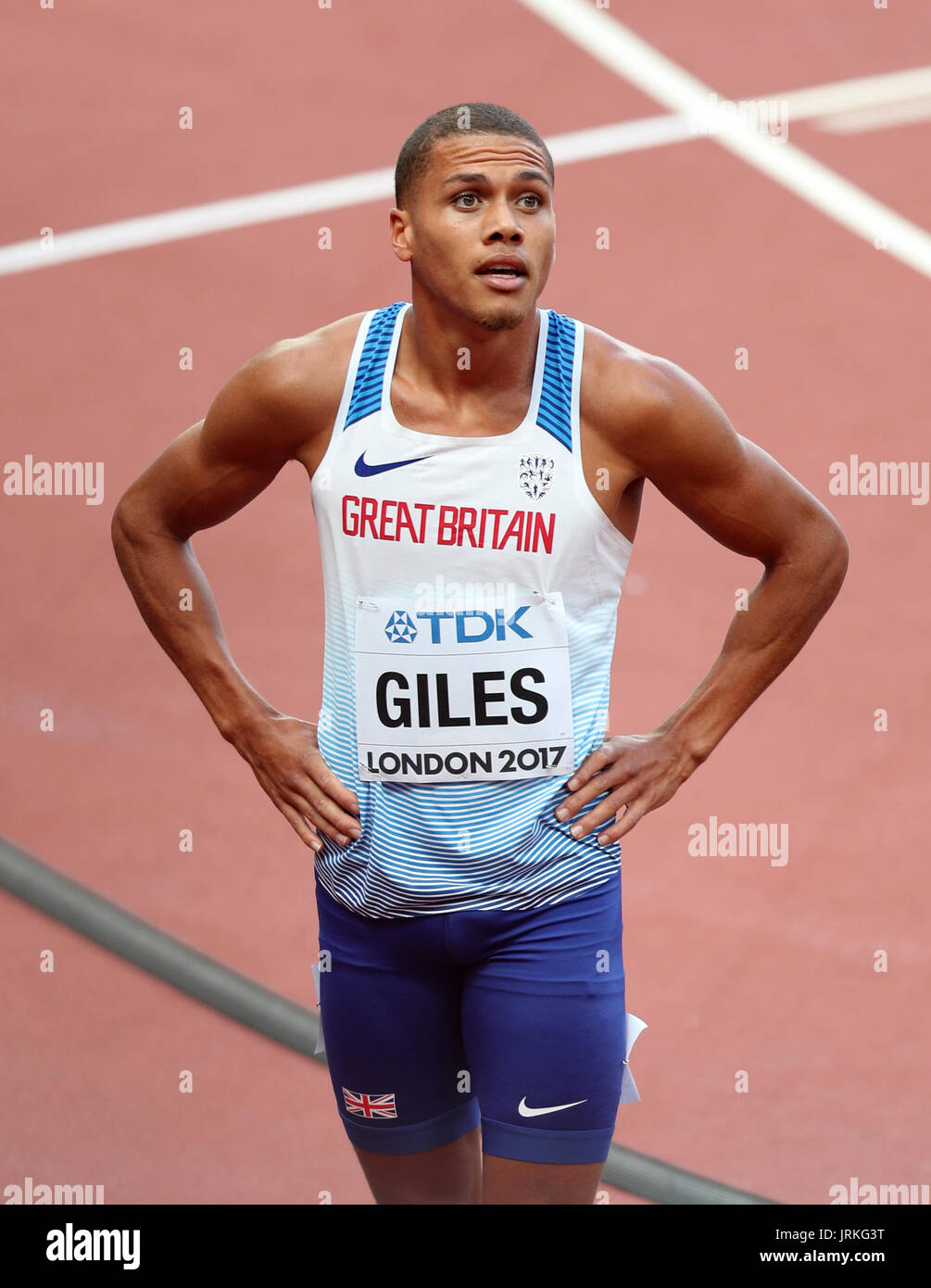 Great Britain's Elliot Giles reacts after his Men's 800m heat three ...