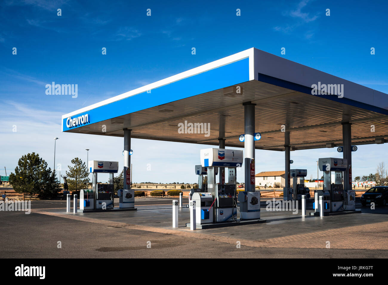Chevron gas Station in Williams, Arizona, by the Valle Airport Stock ...