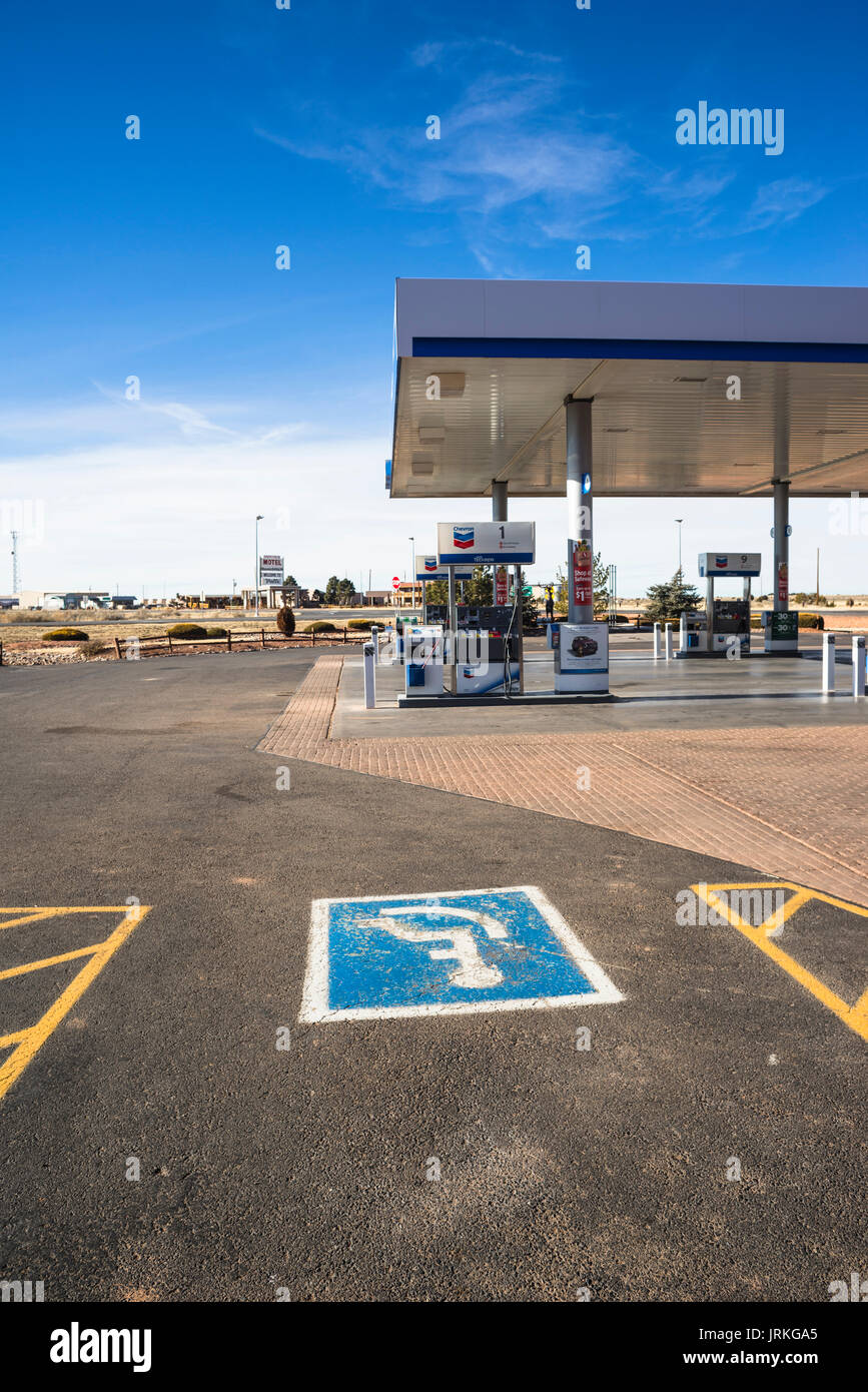 Handicapped parking spot at Chevron gas Station in Williams, Arizona ...