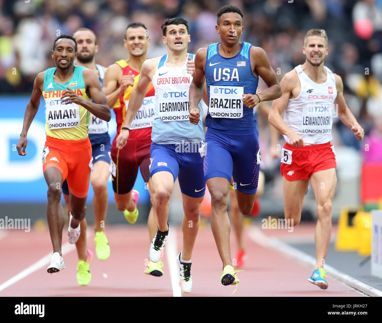 Great Britain's Guy Learmonth (centre left) qualifies during the 800m ...