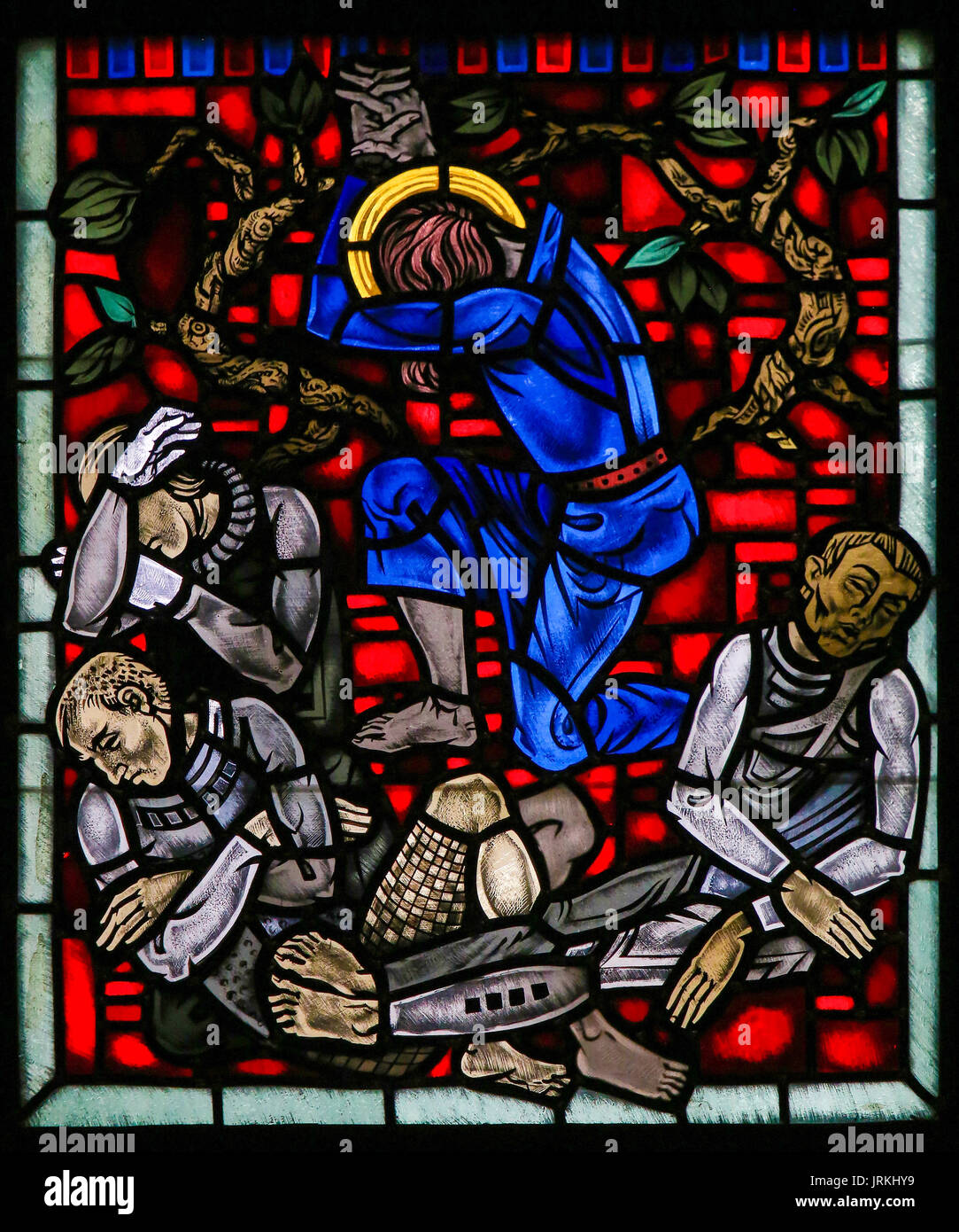 Stained Glass in Wormser Dom in Worms, Germany, depicting Jesus in the ...