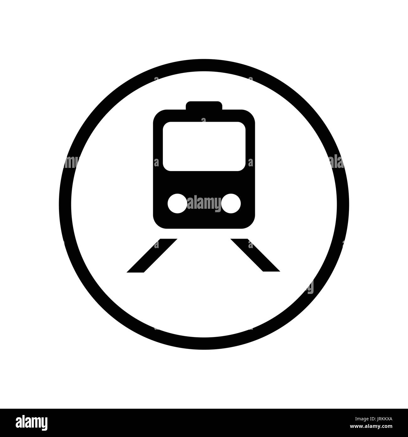 Train icon, iconic symbol inside a circle, on white background. Vector ...