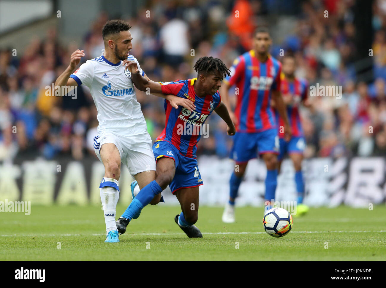 Crystal Palace's Jason Lokilo and Schalke's Nabil Bentaleb during the ...