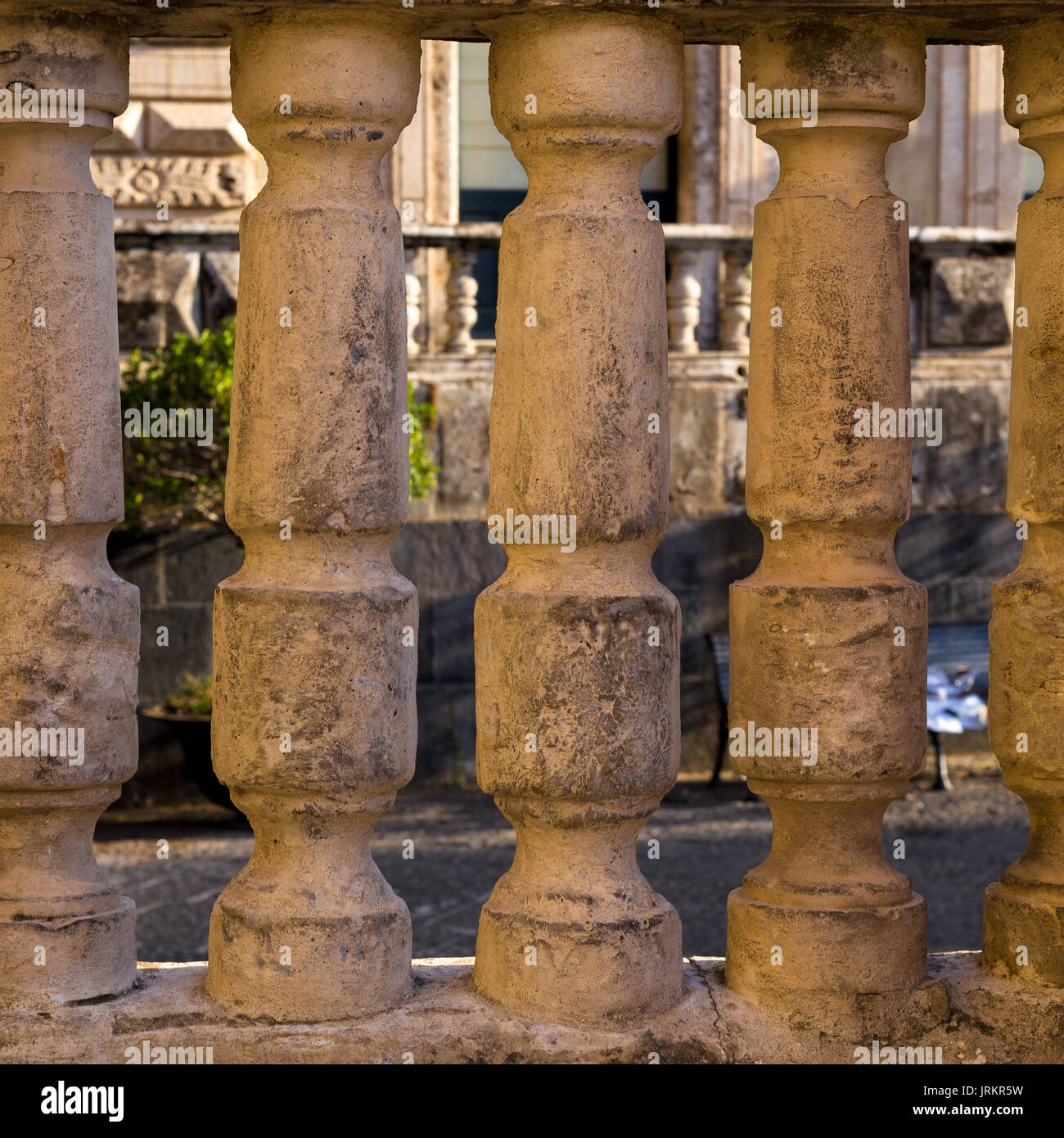 Balustrade with ancient baroque columns Stock Photo - Alamy
