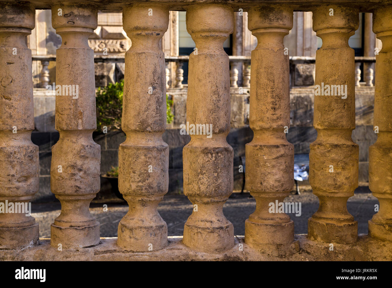 Balustrade with ancient baroque columns Stock Photo - Alamy