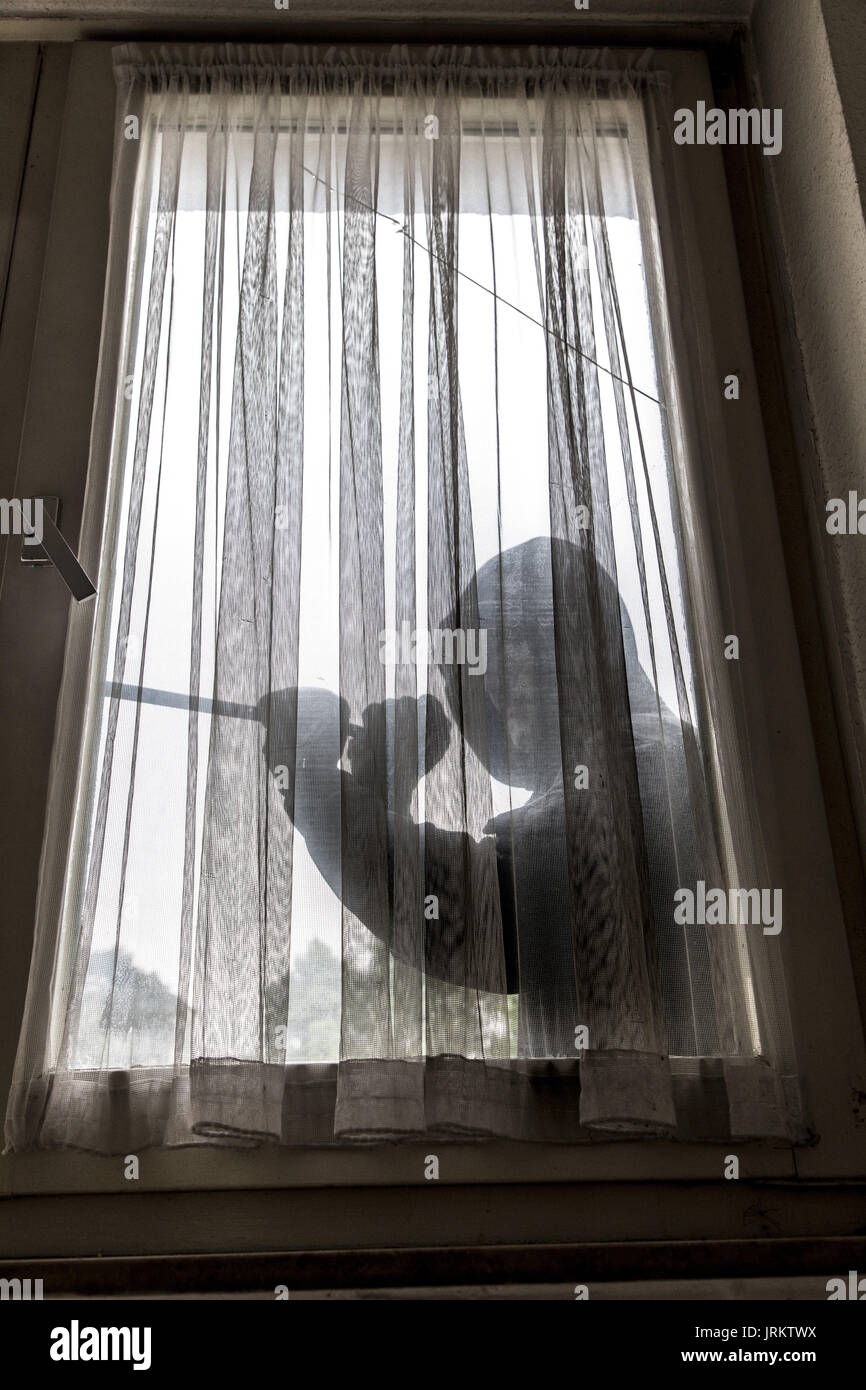 Symbol image, Apartment burglary, burglar tries to break into an ...