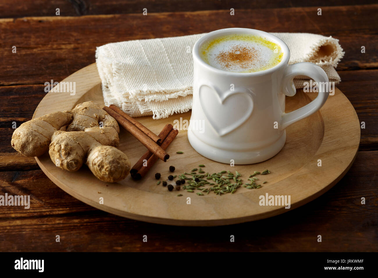 Turmeric and chamomile milk Stock Photo - Alamy