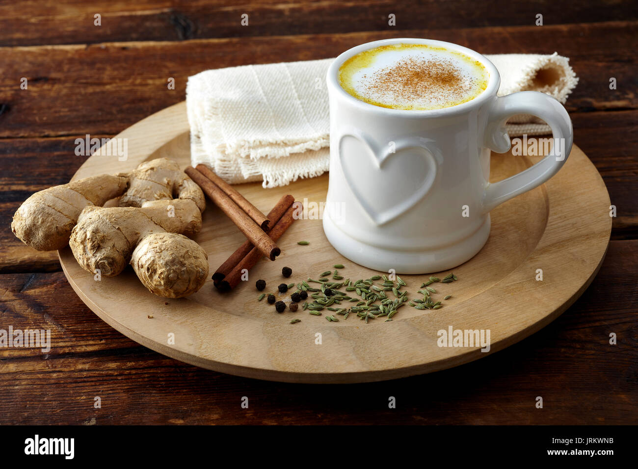 Turmeric and chamomile milk Stock Photo - Alamy