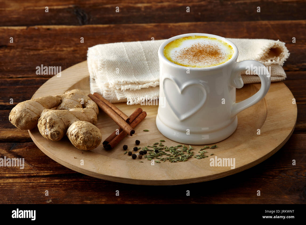 Turmeric and chamomile milk Stock Photo - Alamy