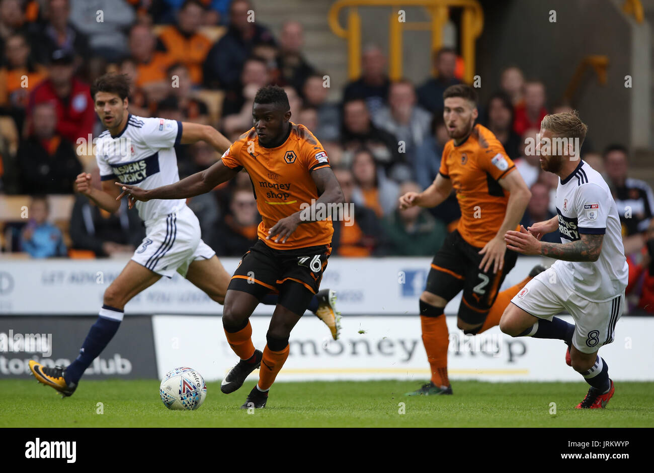 Wolverhampton Wanderers' Bright Enobakhare (left) and Middlesbrough's ...