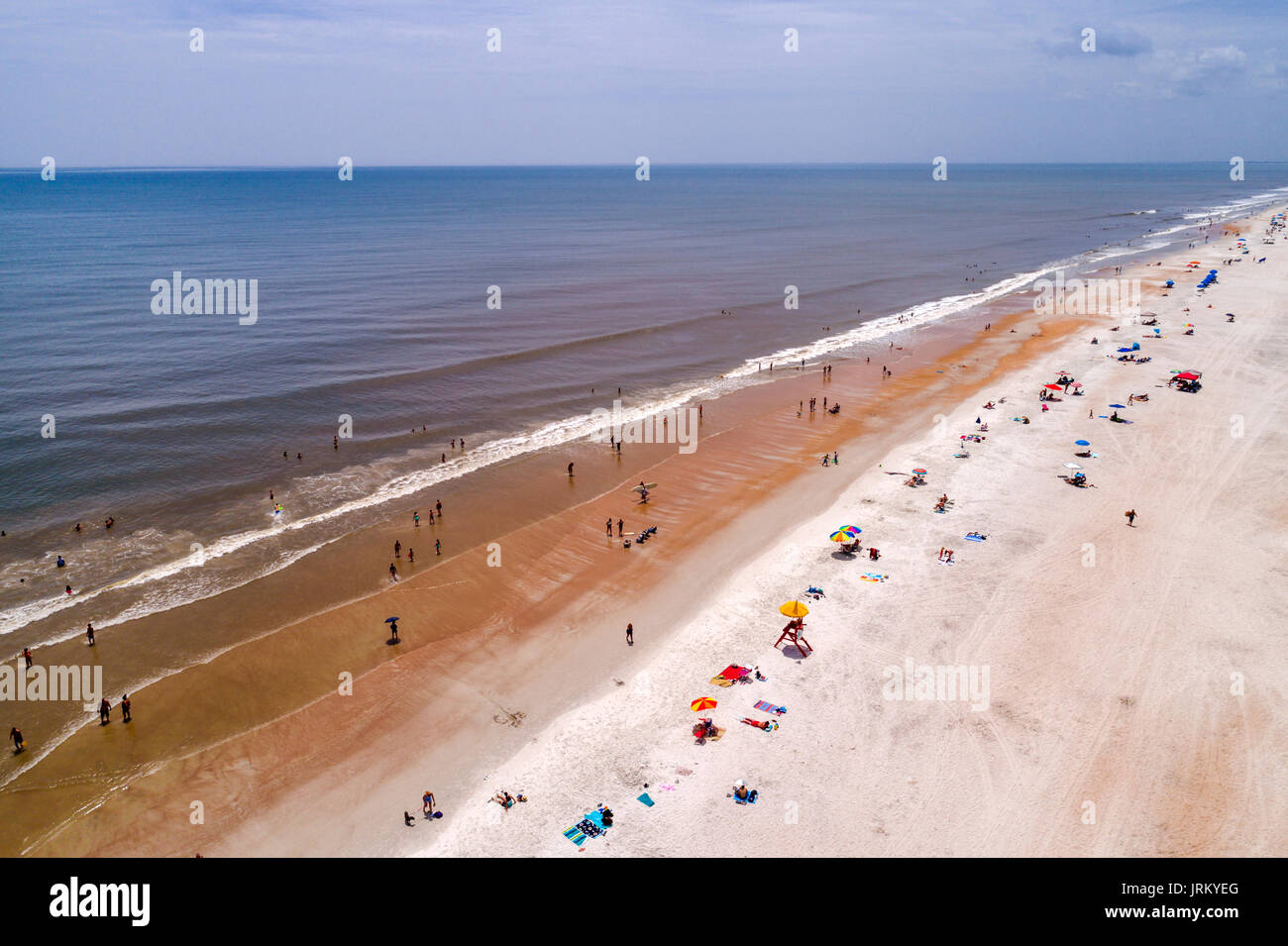 Florida,Saint St. Augustine Beach,Atlantic Ocean,sand,aerial overhead ...