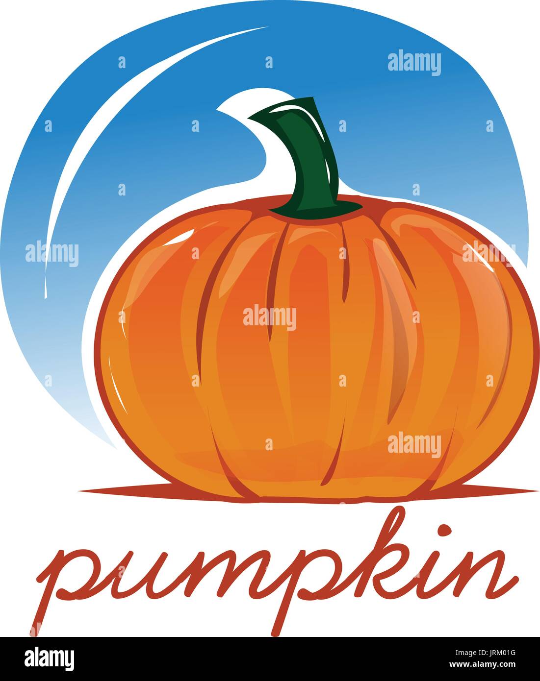 bold pumpkin with a circle, illustration design, isolated on white ...